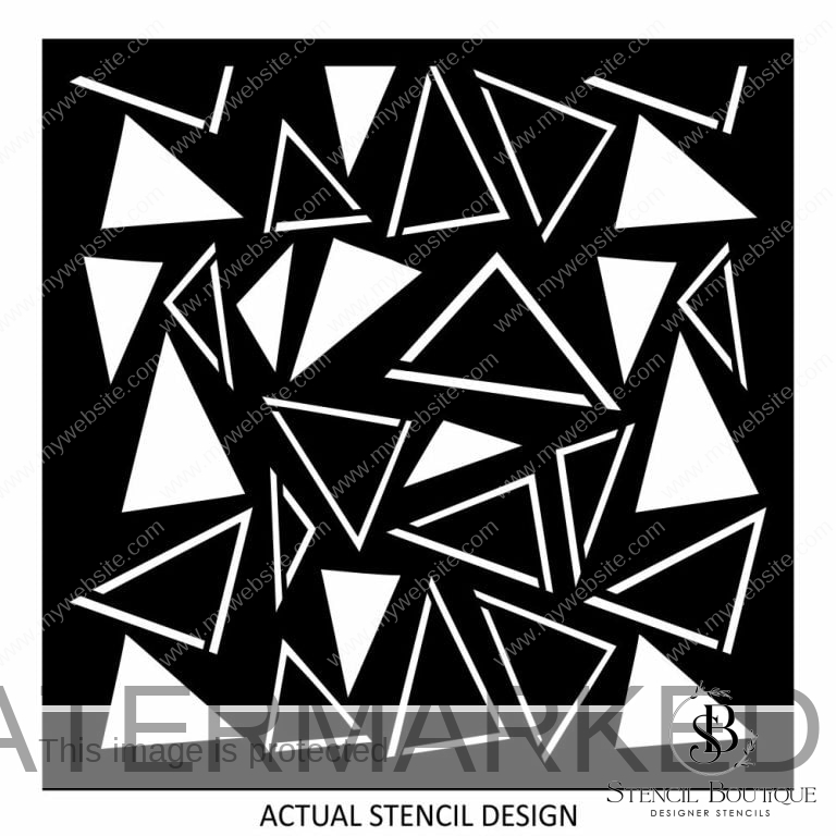 Abstract Falling Triangle Stencil - Stencil Boutique