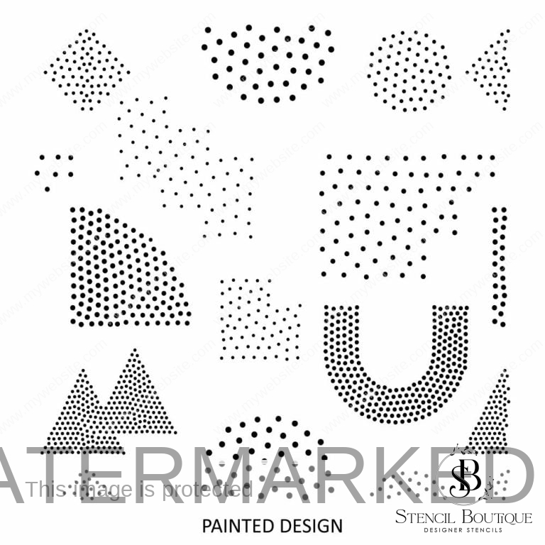 Abstract Shapes Geo Stencil - Stencil Boutique