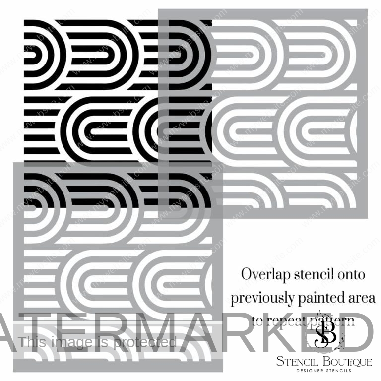 Arlo Groovy Wave Stencil - Stencil Boutique