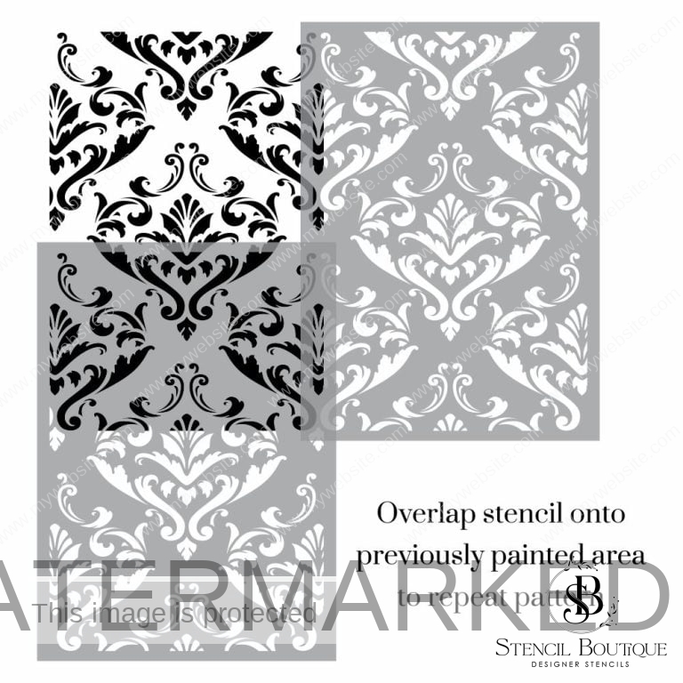 Baroque Decorative Wall Stencil - Stencil Boutique