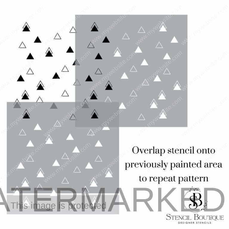 Boho Mod Triangle Stencil - Stencil Boutique
