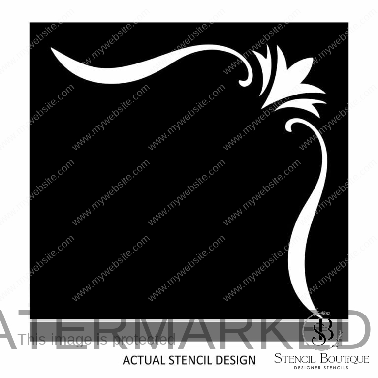Embellished Corner Stencil - Stencil Boutique