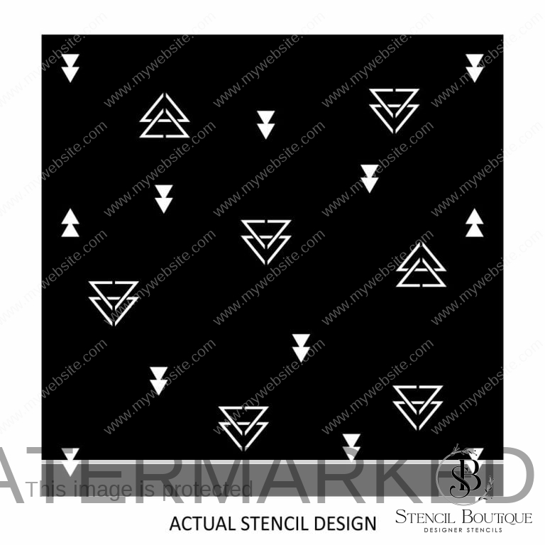 Geo Triangle Allover Stencil - Stencil Boutique