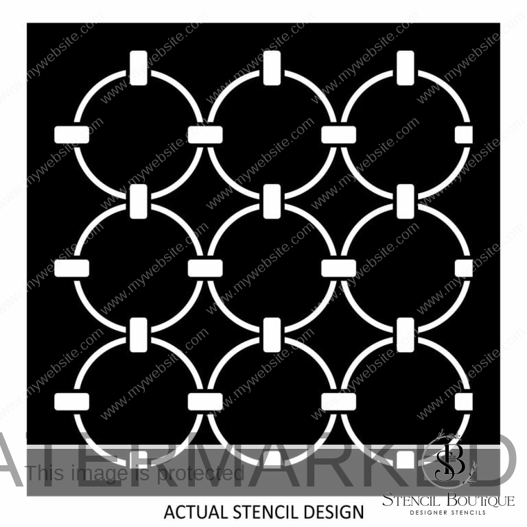 Modern Linked Chain Trellis stencil - Stencil Boutique