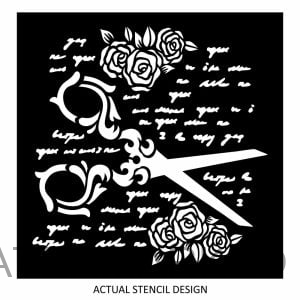 Scissor Floral Poem Stencil - Stencil Boutique