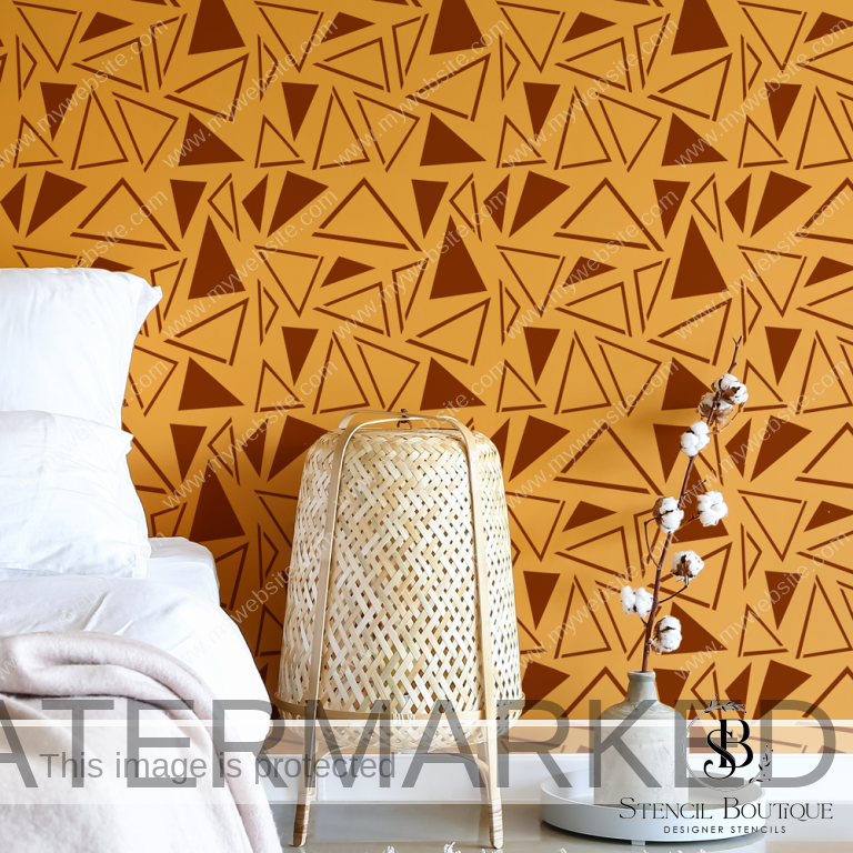 Abstract Falling Triangle Stencil - Stencil Boutique