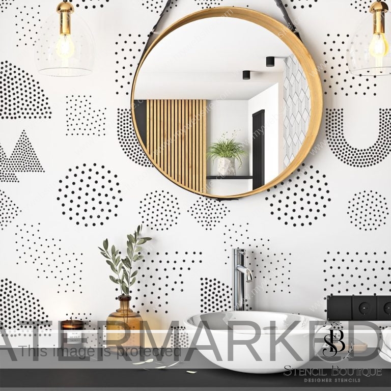 Abstract Shapes Geo Stencil - Stencil Boutique