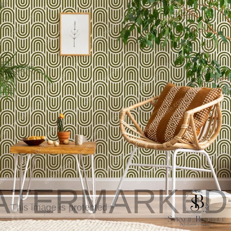Arlo Groovy Wave Stencil - Stencil Boutique