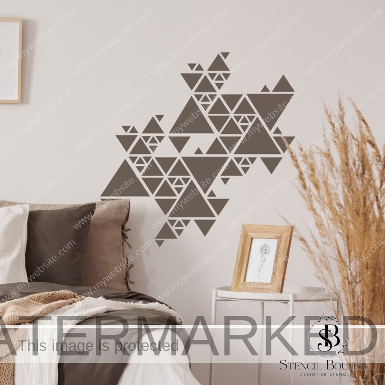 Aztec Triangle Stencil - Stencil Boutique