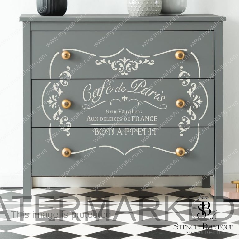 Café De Paris Stencil - Stencil Boutique