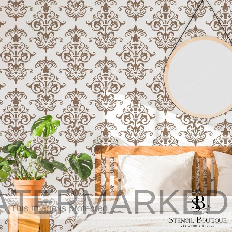 Cielo Damask Stencil - Stencil Boutique
