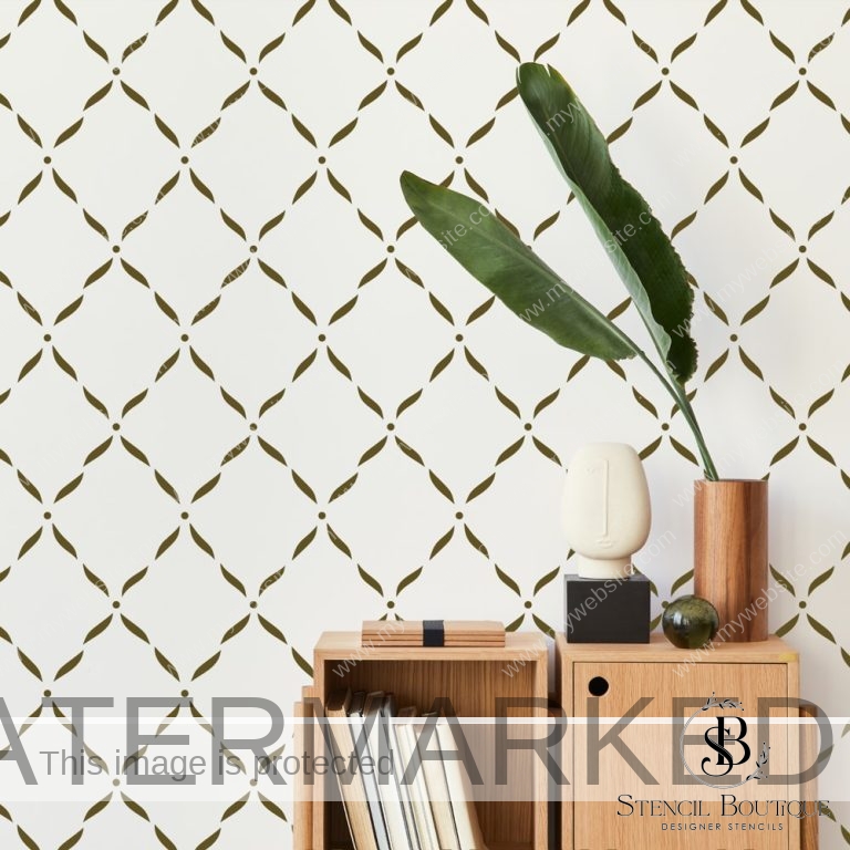 Diamond Dash Trellis Stencil - Stencil Boutique