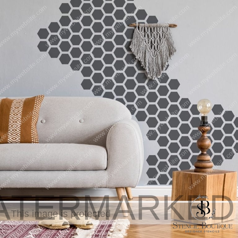 Honeycomb Hexagon Wall Stencil - Stencil Boutique
