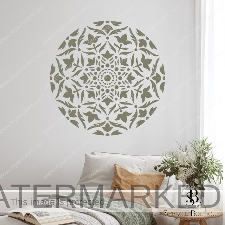 Taleen Floral Mandala Stencil - Stencil Boutique
